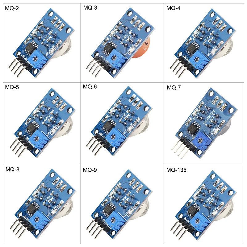 9 in 1 가스 센서 MQ 2 MQ 3 MQ 4 MQ 5 MQ 6 MQ 7 MQ 8 센서 키트 모듈 Arduino 용 라즈베리 ...