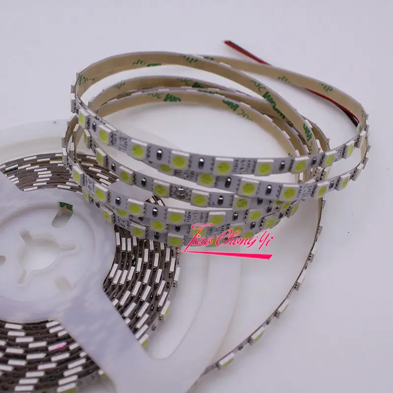 12V 5M 5050 600led Lampu Putih Dingin Lampu Fleksibel Pita Led 5Mm PCB ...