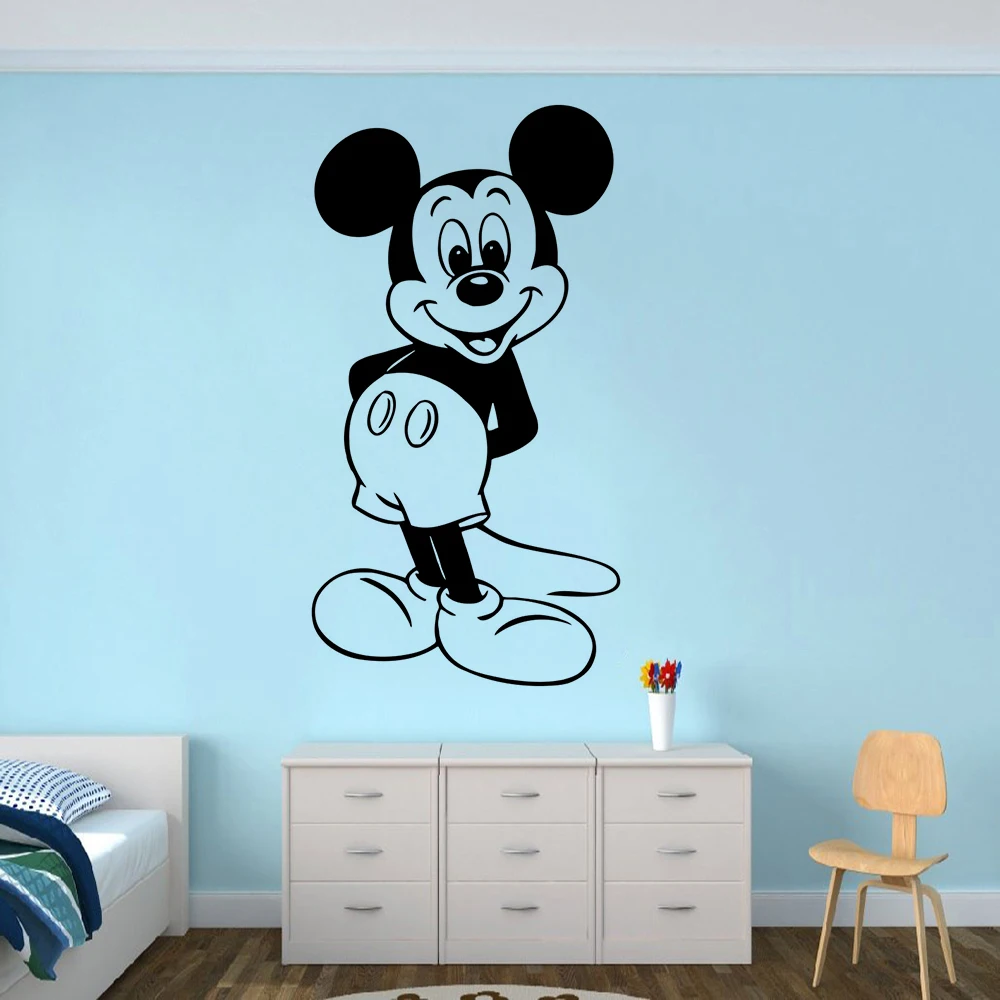Mickey Mouse Wall Poster Cartoon Character Wall Sticker Nursery Decor ...