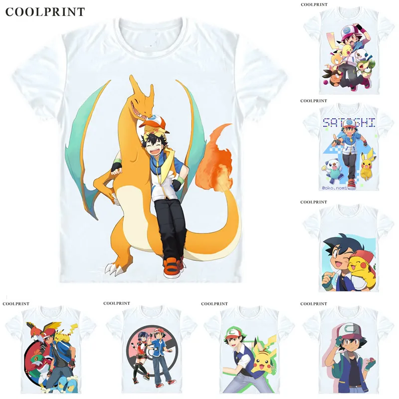 Satoshi Ash Ketchum T Shirt Pokemon Pocket Monsters Poketto Monsuta ...