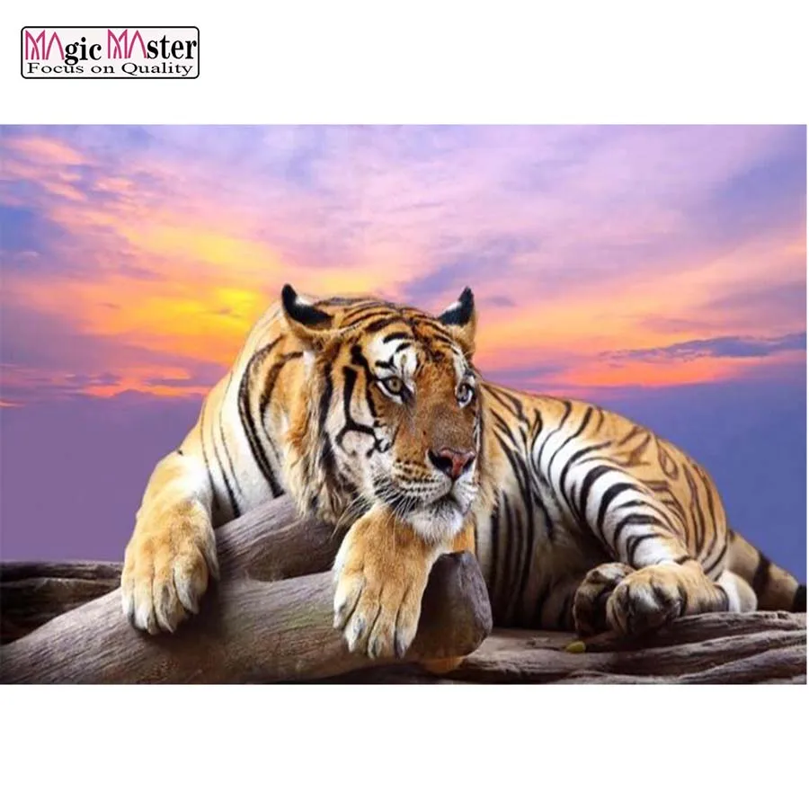 5D DIY Diamond Painting Tiger Crystal Diamond Painting Cross Stitch ...