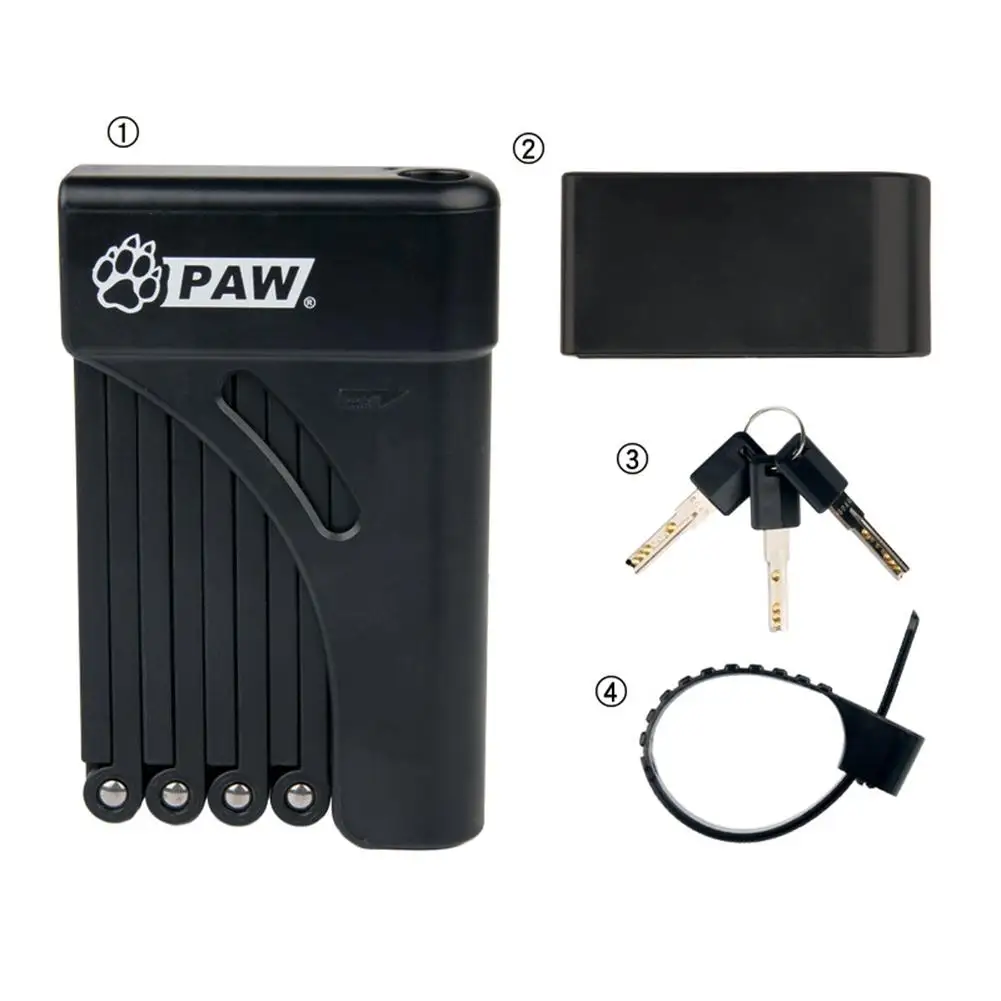 Foldable Bicycle Lock Zinc Alloy Motorcycle MTB Road Bike Lock Folding ...