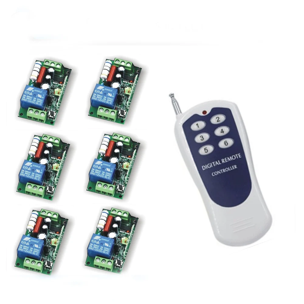 Free Shipping 6 Roads Wireless Remote Control Switch Digital Remote ...