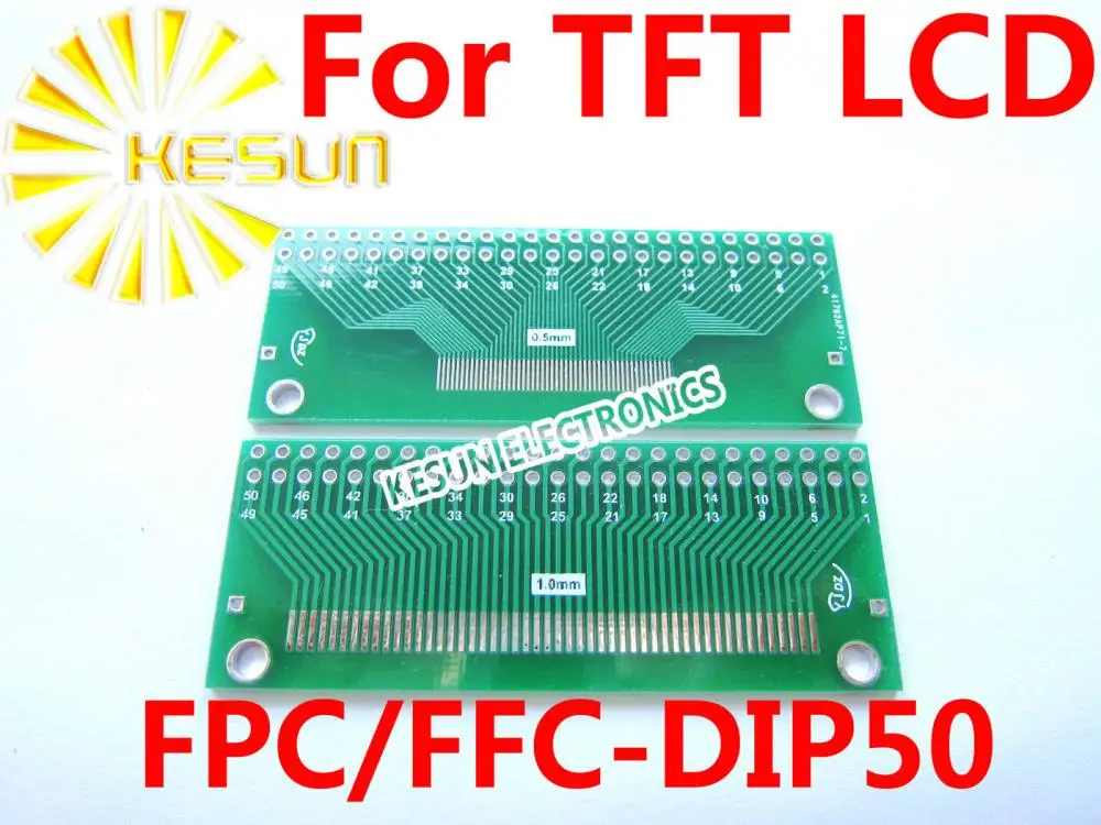 Adaptador de enchufe/placa adaptadora PCB para TFT LCD, 100 Uds. FPC FFC turn DIP 50P 0,5/1,0 MM ...