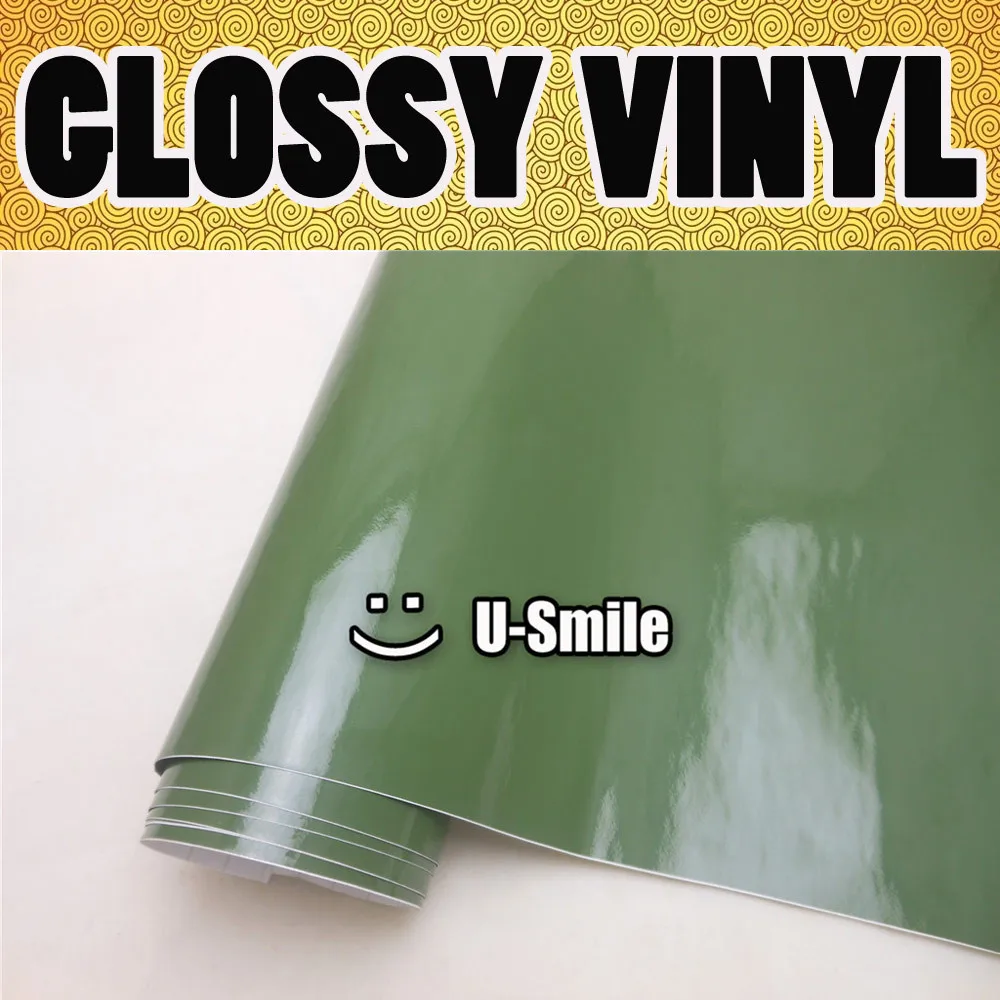 GLOSS Army Military Green Sticker Decal Vinyl Wrap Air Release Glossy ...
