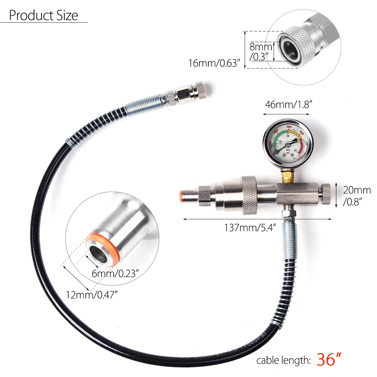 Paintball PCP SCBA Fill Station Charging Adapter with Hand Tight CGA347 ...