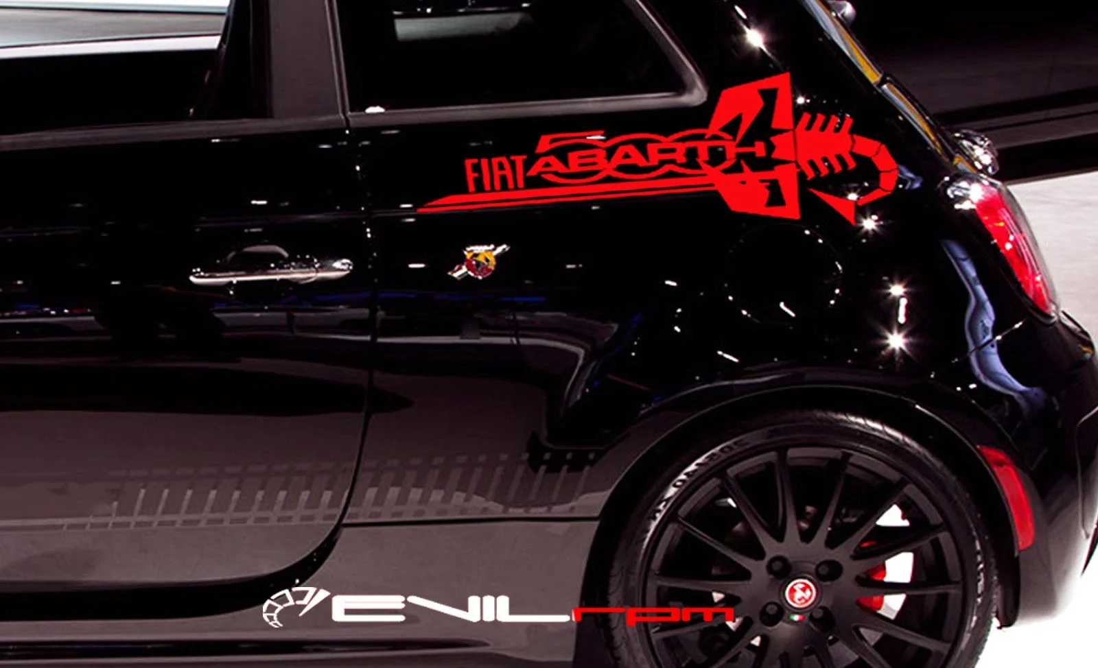 For 2Pcs/Pair Side back tail Decal sticker kit for FIAT 500 ABARTH ...