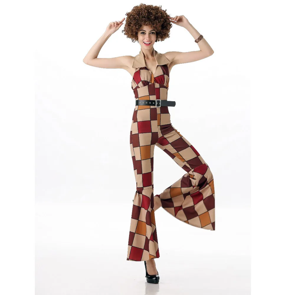 Go Girl disfraz de discoteca Retro Hippie para mujer, vestido de lujo ...