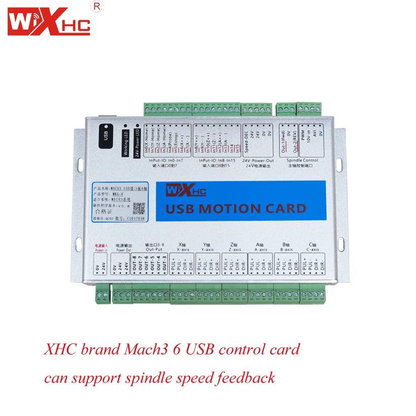 2000khz Frequency 6 Axis Mach3 Control Card Mach3 Usb Breakout Board ...