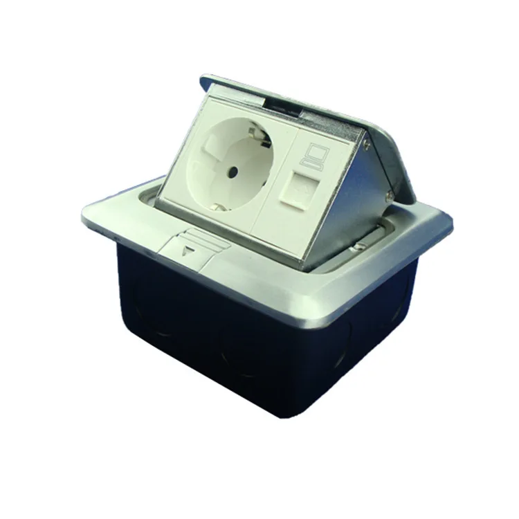 Sliver European Ground Socket With Computer Floor Socket 10A 110V 250V ...
