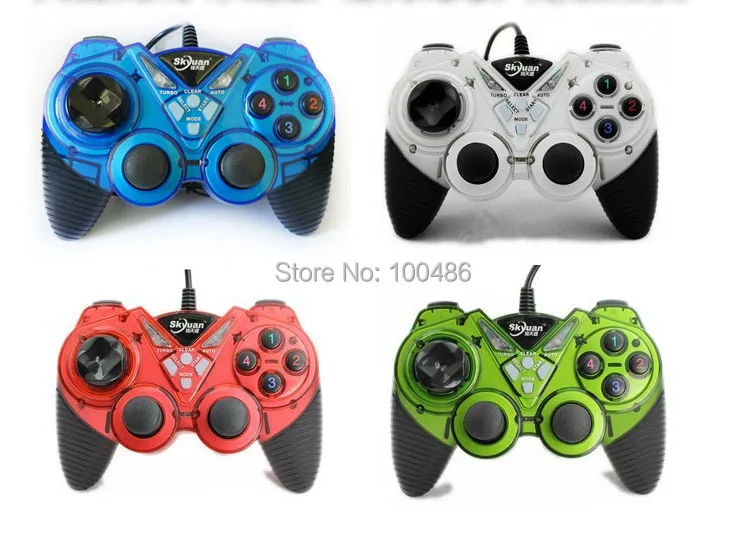 Colorful PC Wired USB 2.0 GamePad Double Shock Game pad Joystick Joypad ...