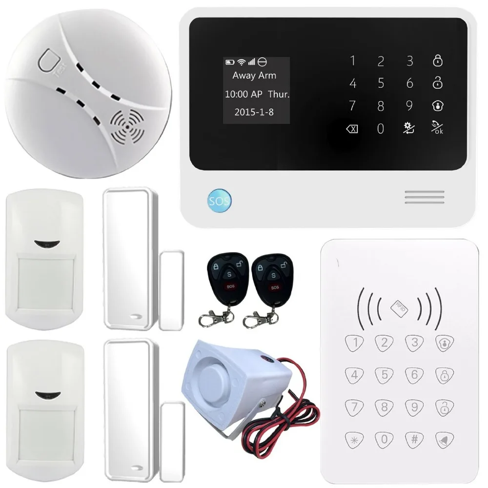 Touch Screen Keypad LCD Display WIFI GSM Wireless Home Security Alarm ...