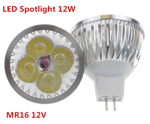 1pcs/lot high power lighting MR16/GU5.3 12V/110V/220V 12W Dimmable led ...