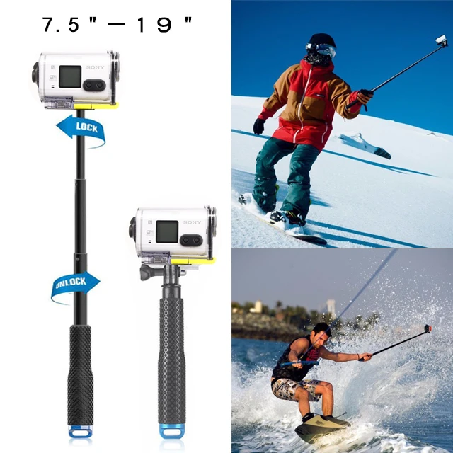 19-49cm Portable Selfie Stick Extendable Monopod For Sony Action Camera ...
