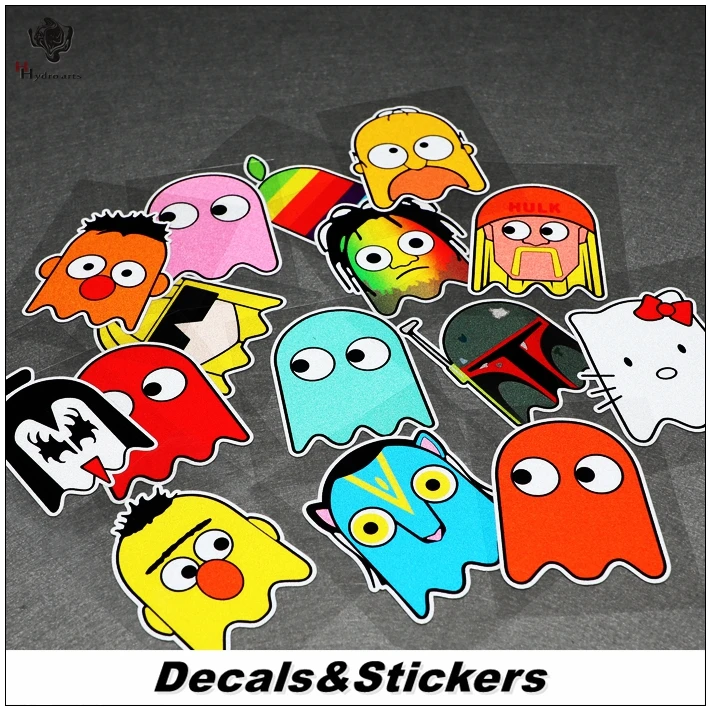 NO-L088-Pac-Man-Cartoon-Characters-3M-Reflective-Modified-Stickers-Car ...