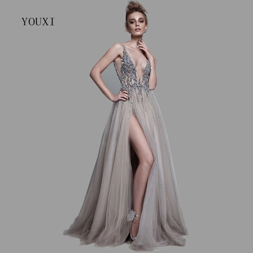 Customized-Sexy-Deep-V-Neck-Side-Split-Long-Evening-Dress-New-Arrivals ...