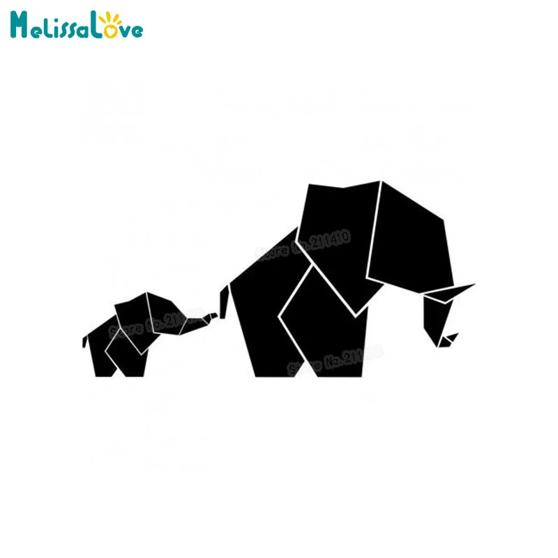 Novel Design Geometric Baby elephant With Mom Wall Sticker For Kids ...