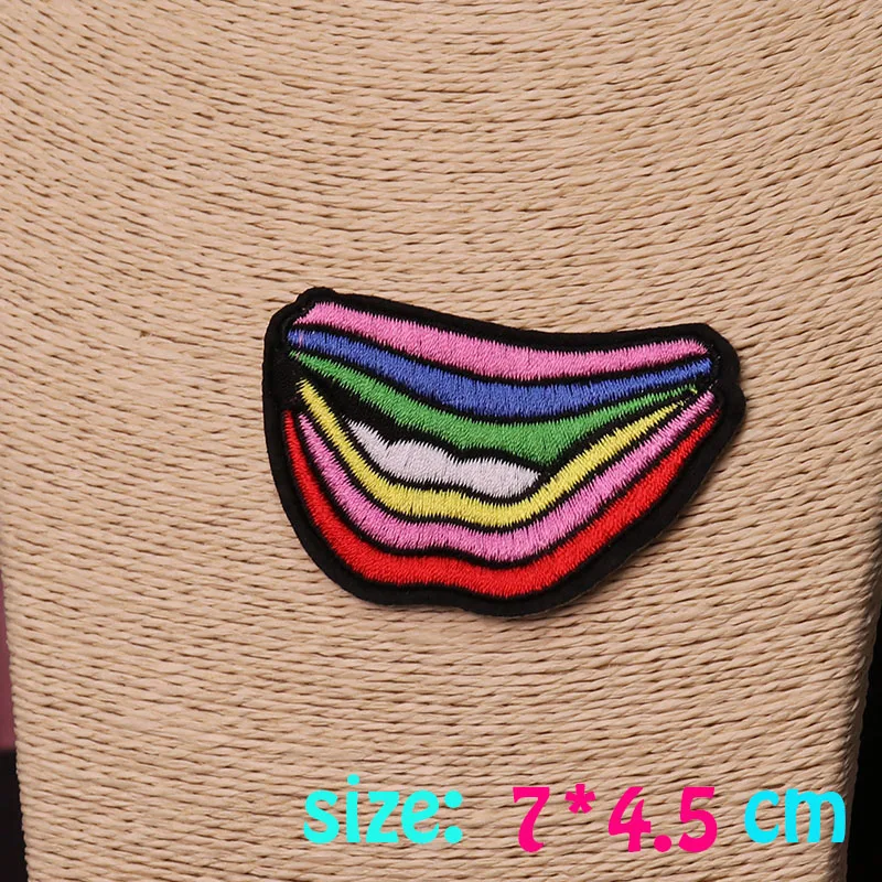 1PC colorful mouth cute Iron On Embroidered Patch For Cloth Cartoon ...