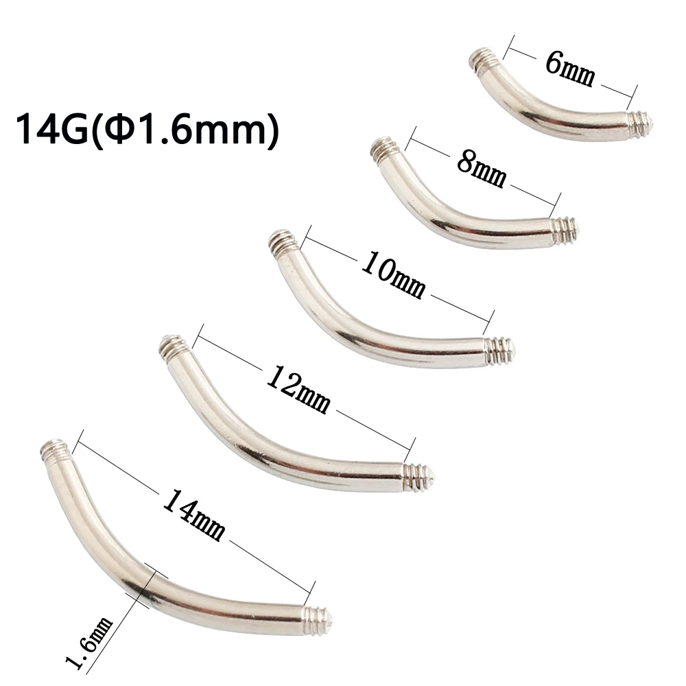 14G-16G-body-piercing-DIY-medical-stainless-steel-screw-thread-arc-rod ...