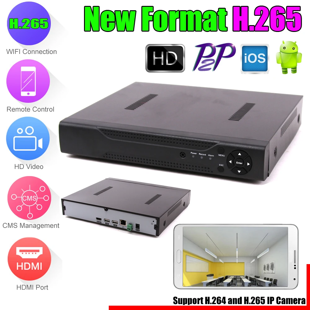 HI3798 4CH 8CH H.265 CCTV NVR Max 4K Output 4MP 4CH 8CH Security ...