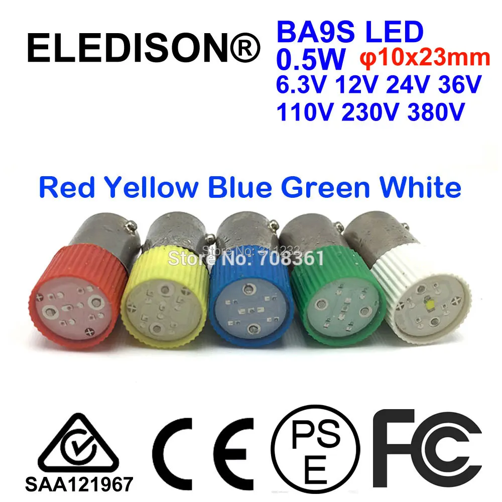 BA9S LED Bulb Light 0.5W B9 Base 6.3V 12V 36V 110V 230V 380V ...