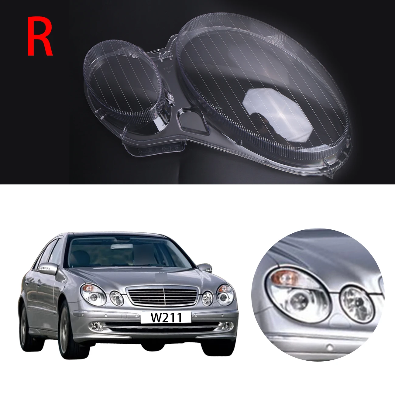 우측 하우징 헤드 라이트 렌즈 커버 램프 어셈블리, 메르세데스 벤츠 W211 E320 E350 E300 E500 E550 2006 2008 #|mercedes ...