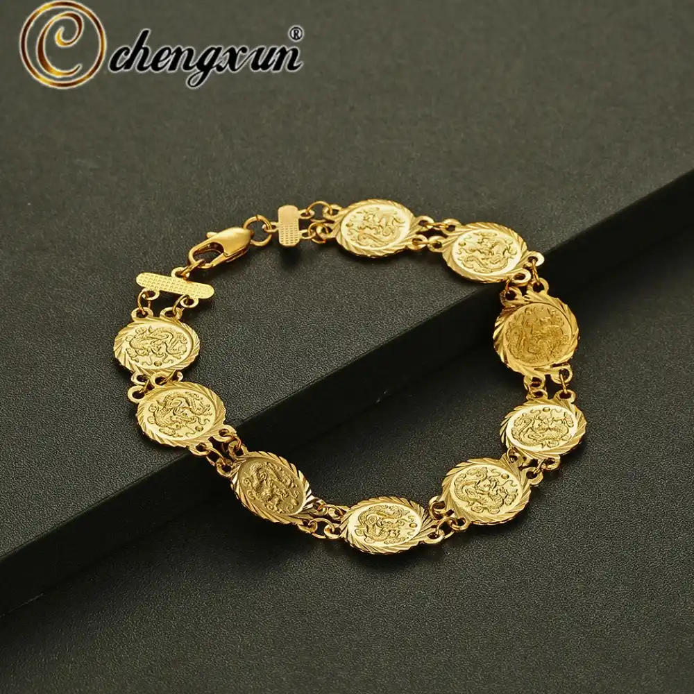 Anniyo Gold Color Money Coin Bracelet Islamic Muslim Arab Coins ...