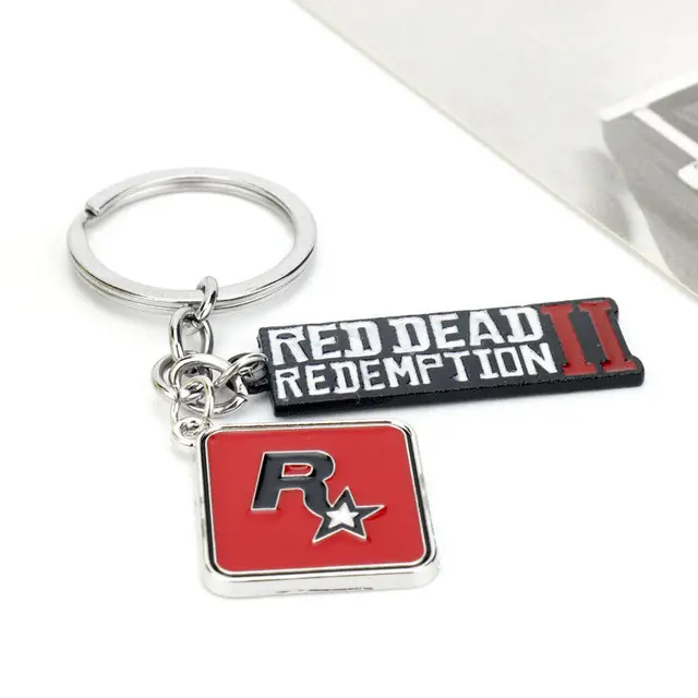 New Game Red Dead Redemption 2 Keychain Metal Key Ring Chain 3D Gun For ...