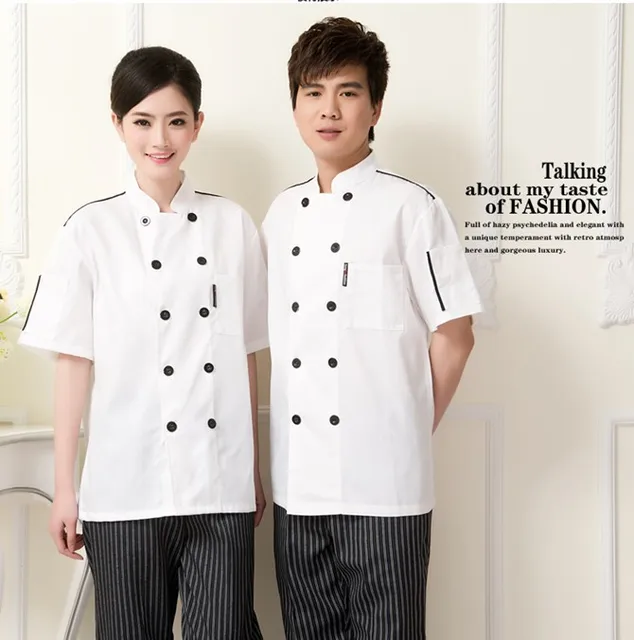 Hotel restaurant chef pakaian pastry chef mantel putih lengan pendek ...