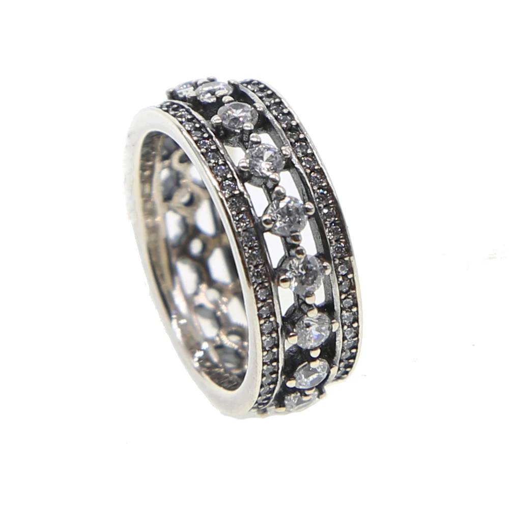 luxury full AAA cubic zirconia cz eternity band ring 925 sterling siver ...