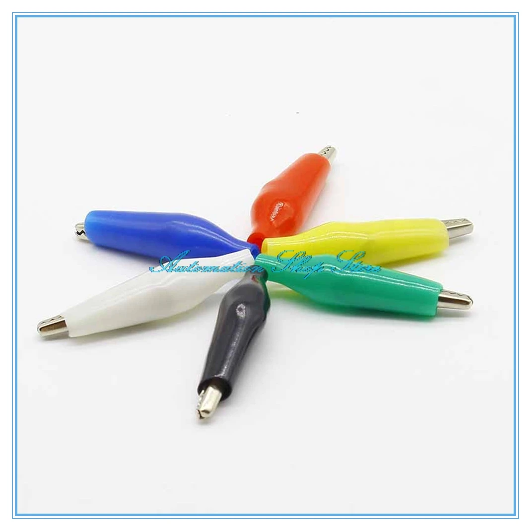 10Pcs 5color Insulation Boot Metal Alligator Clip Electric Test 35MM ...