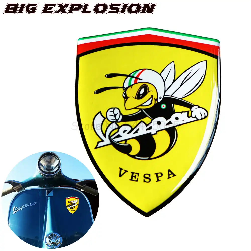 3D Motorcycle Decal Sticker Resin Italy Stickers Case for PIAGGIO VESPA ...