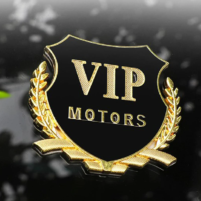 1Pcs 3D Chrome Sliver Gold Metal VIP Most Car Logo Car Sticker Rear ...