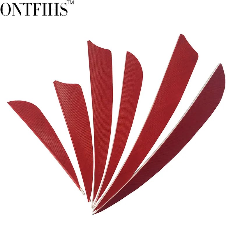 ONTFIHS 3" 4" 5" RW Red Arrow Feathers Turkey Feather Archery Fletches ...