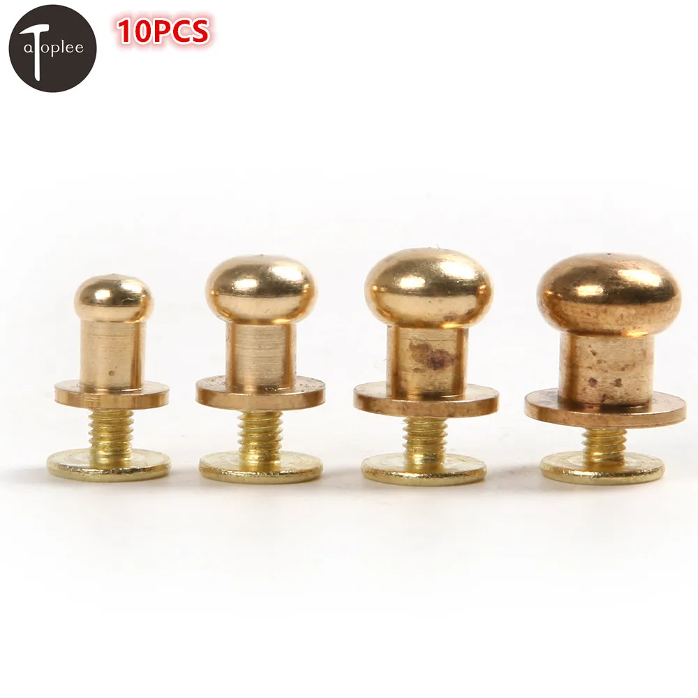 10 pc 5/7/8/9mm 단추 머리 장식 못 & 나사 머리 단단한 금관 악기 못 가죽 나사 리벳 시카고 단추 diy 가죽 기술 공구|screw|screw ...