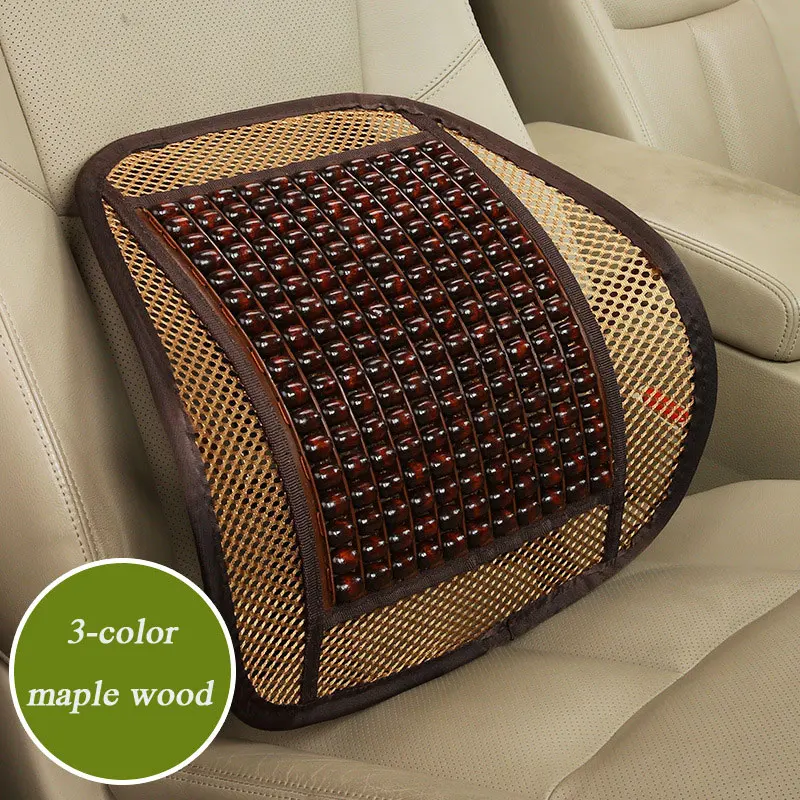 Buy Summer Car Seat Massage Backrest Rely On Maple Wood Beads Waist Cushion