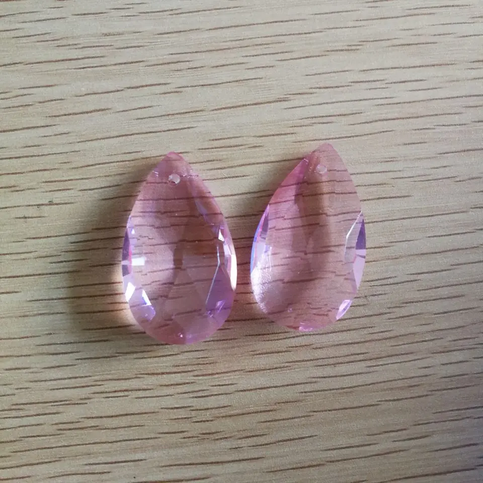 38mm 60pieces Pink crystal hanging glass crystal chandelier parts for ...