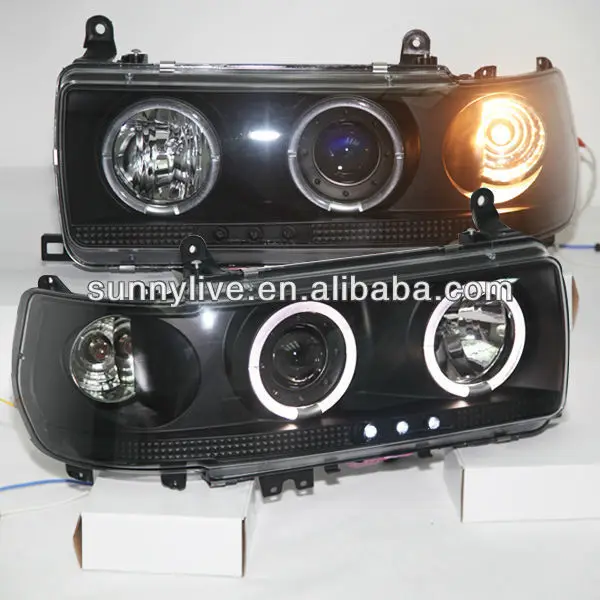 For TOYOTA Prado 4500 LC80 FJ80 LED Angel Eyes Headlight 1990 1997 year ...