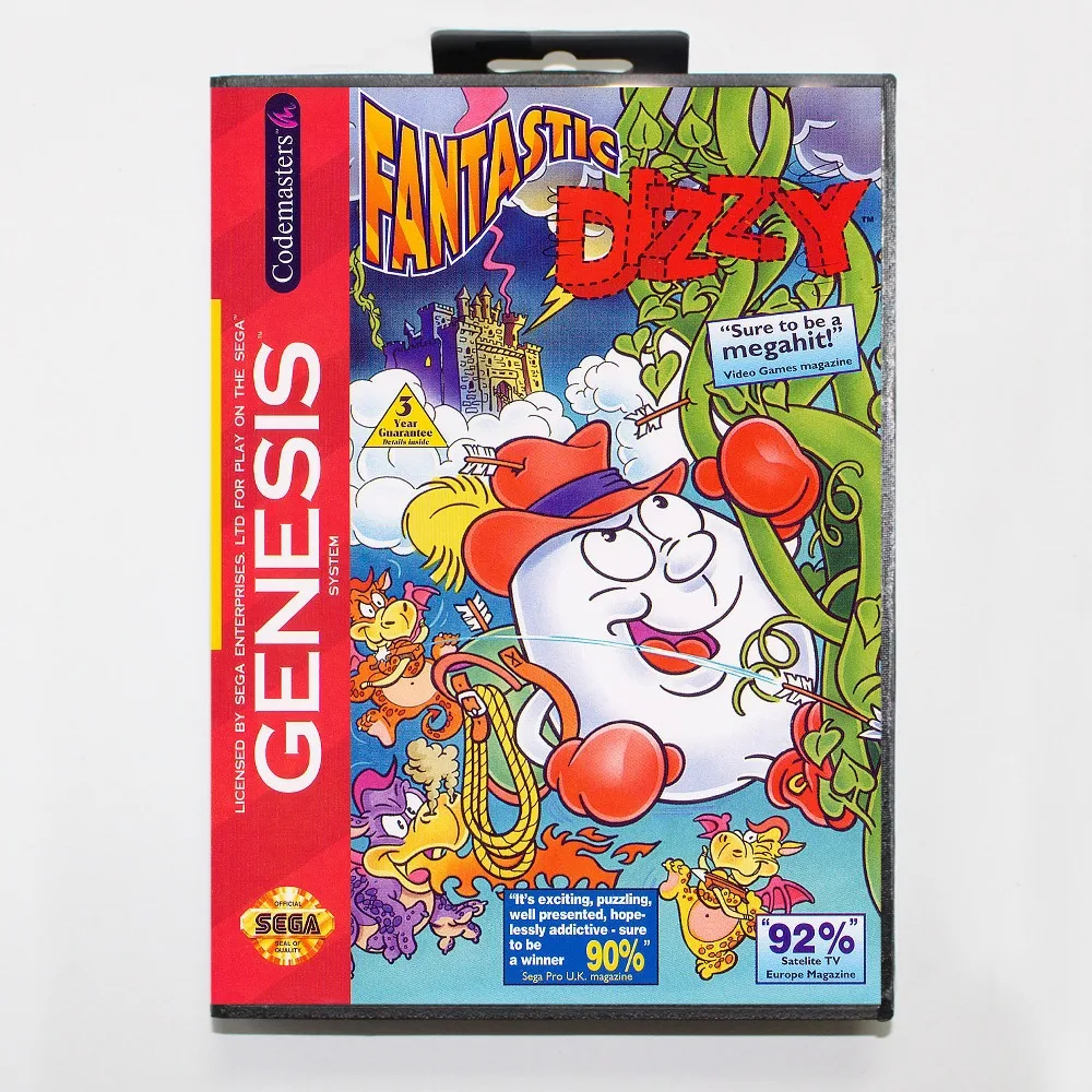16 Bit Sega Md Game Cartridge With Retail Box - Fantastic Dizzy Game ...