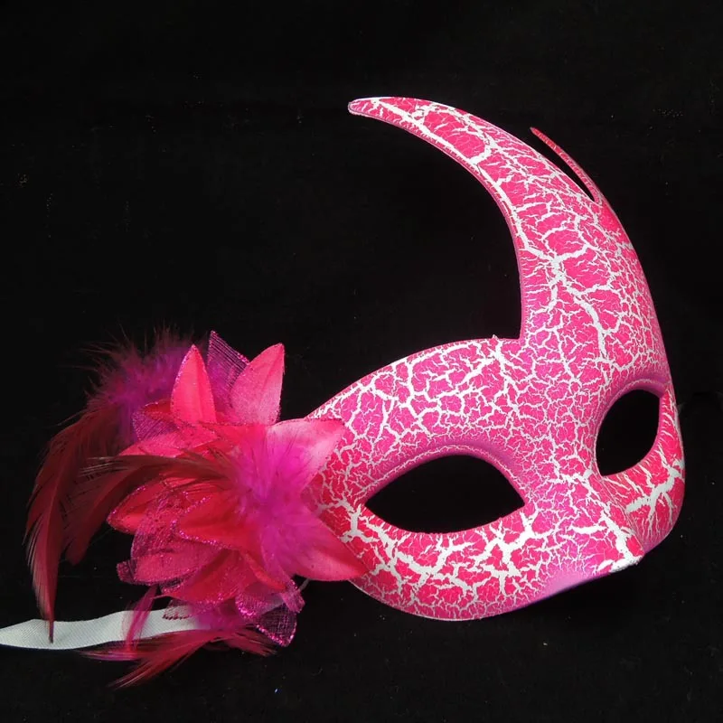 Crack Fire Hip Hop Dance Mask Masquerade Party Masks Feather Flower ...