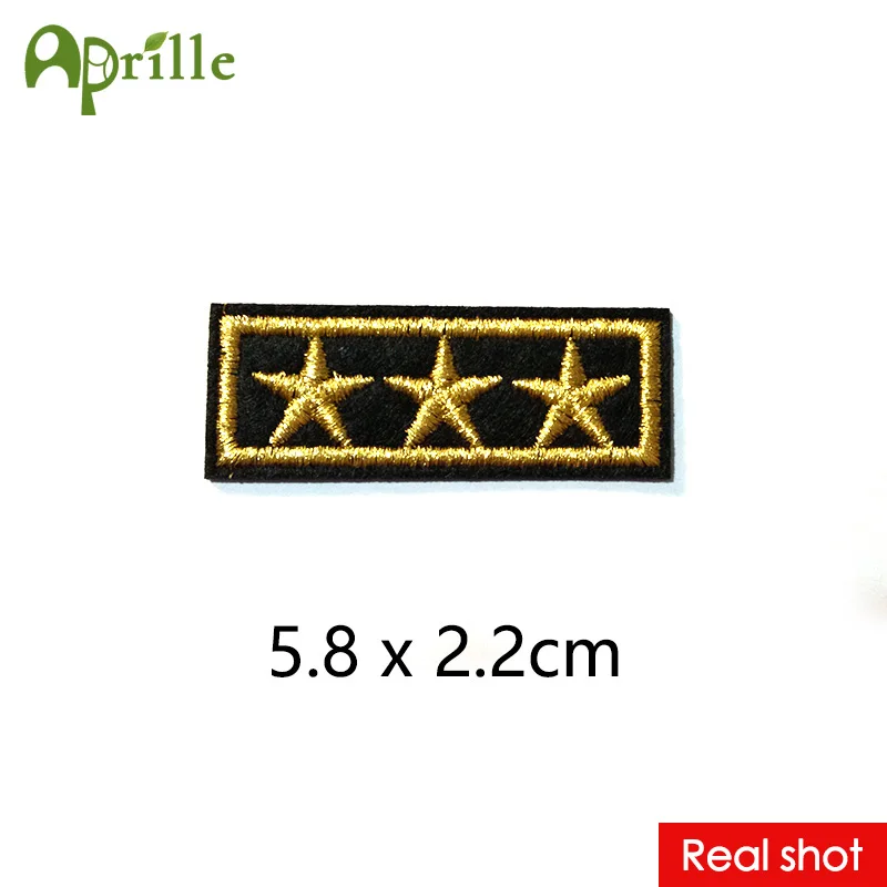 10pcs-gold-five-star-strip-patch-for-clothes-iron-sew-on-military-army ...