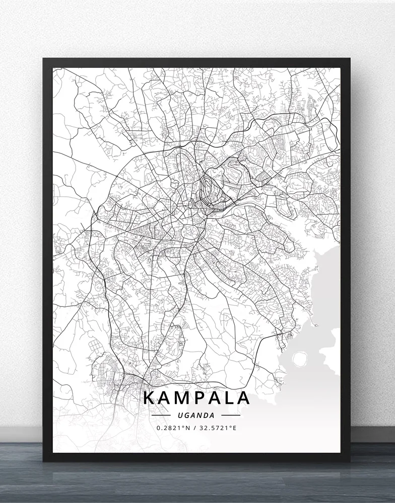 Kampala Uganda Map Poster|Painting & Calligraphy| - AliExpress