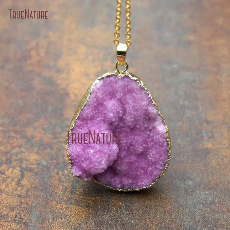 Random Shape Dark Red Pendants Gold Color Finish Chains Copper Jewelry ...