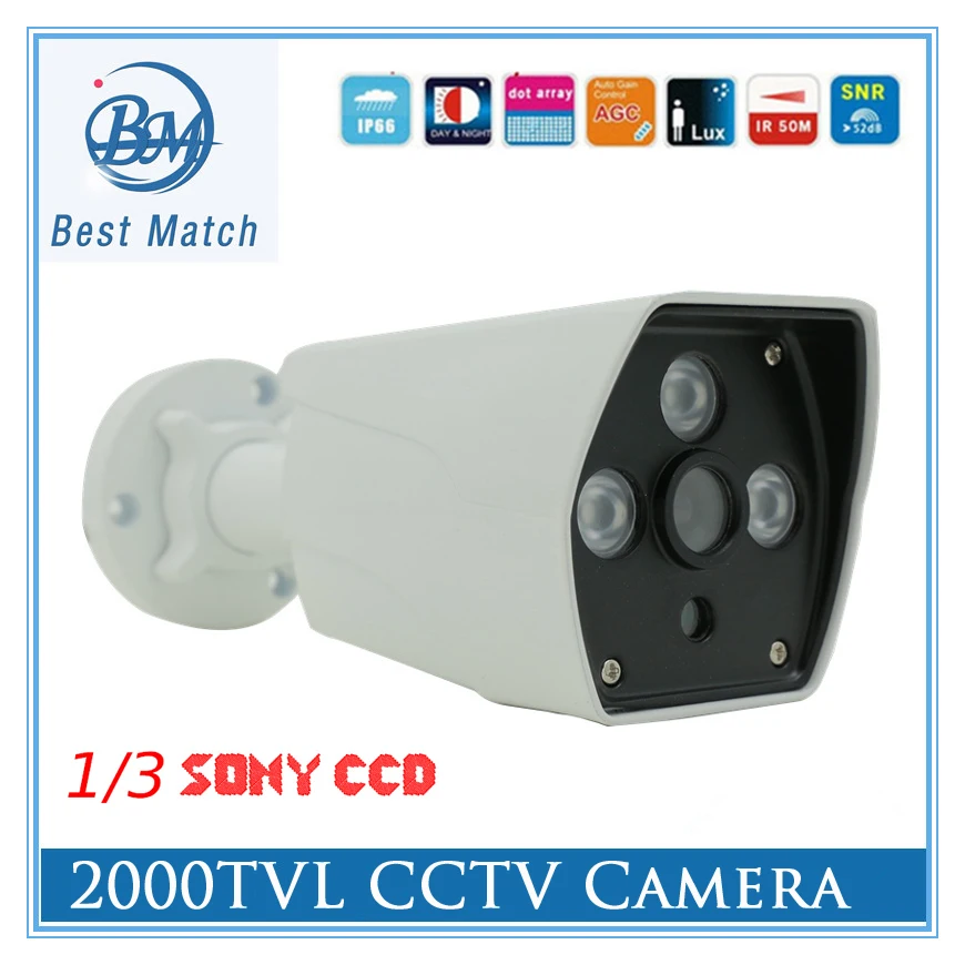 2000tvl Sony CCD IR Outdoor & indoor With 3 IR Leds CCTV Camera IR Cut ...