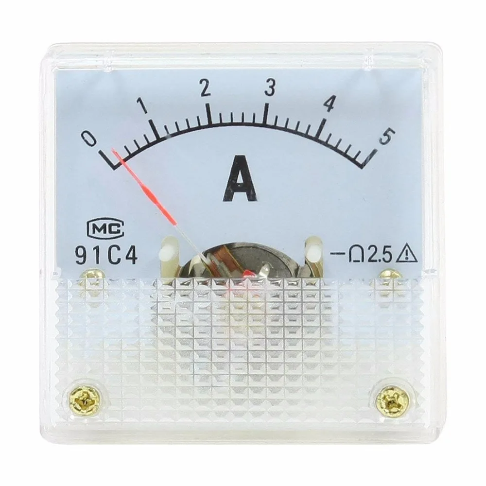 91C4 DC 5A 10A 15A 20A 30A 50A Analog Ammeter Panel AMP Current Meter ...