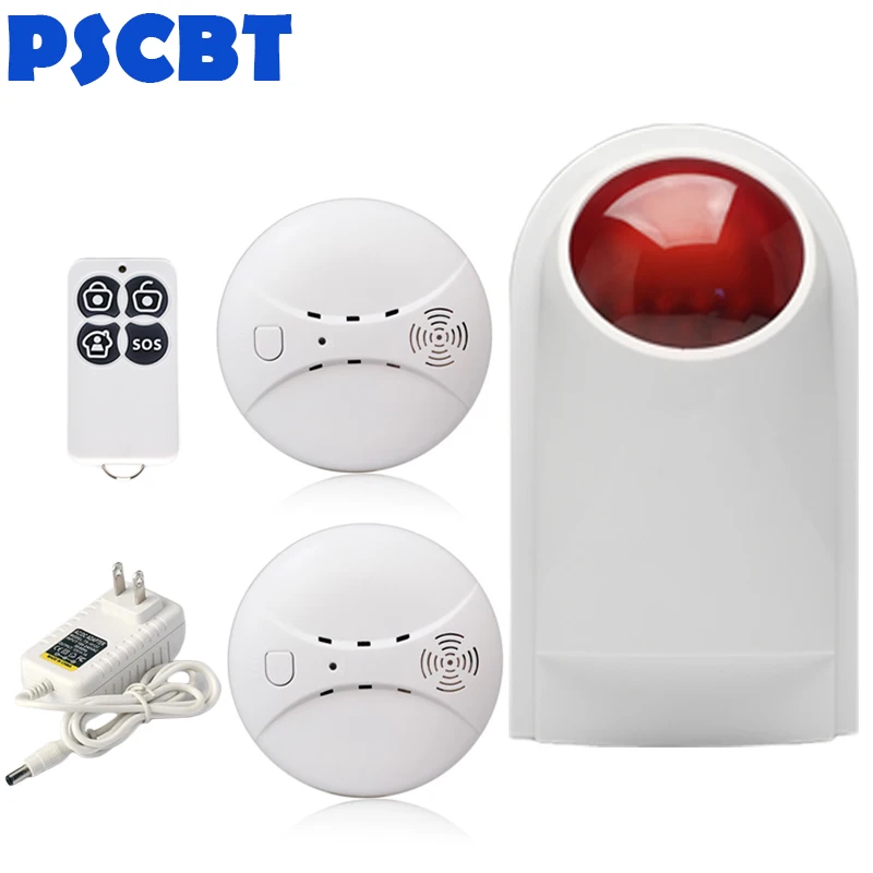 PSCBT Office Warehouse Smoke Detector Fire Siren Alarm Sensor System ...