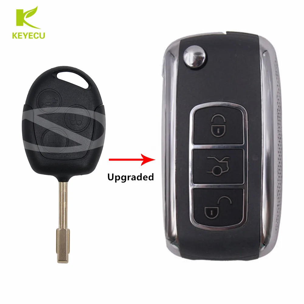 Keyecu Replacement Upgraded Foding Remote Key Fob 3button 433mhz For ...