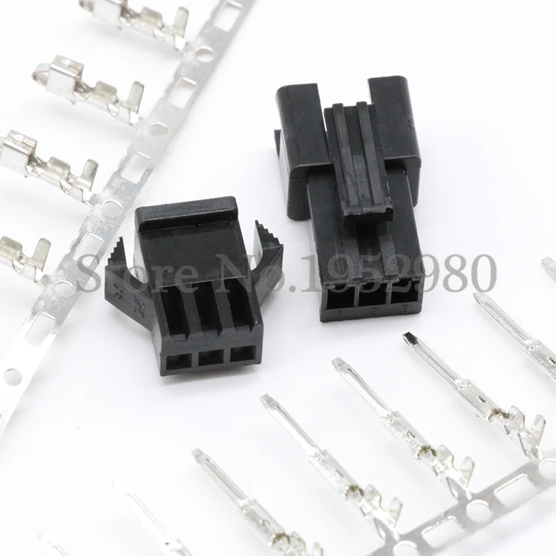 100Set 3 Pin JST Connector 2.54mm Aeromodelling Electric Toy SM Connector Plug ( Terminal + Male ...