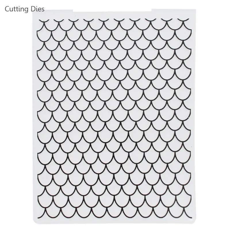 2019 Fish Scales Plastic Embossing Folders Paper Cards Template ...