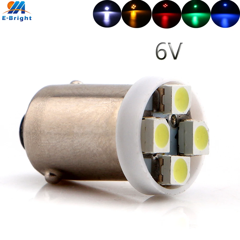 100 1000Pcs Wholesale 6V 6.3V BA9S 1210 4 SMD LED T11 T4W 3886X H6W Car ...
